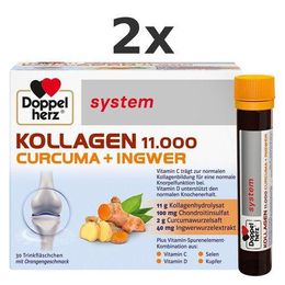 Queisser 2x Doppelherz Kollagen 11.000 Curcuma+Ingw.system Tra 30 St