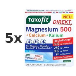 MCM KLOSTERFRAU Vertr. GmbH 5x Taxofit Magnesium 500+Calcium+Kalium Direkt Gran. 20 St