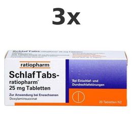 3x Schlaf TABS-ratiopharm 25 mg Tabletten 20 St