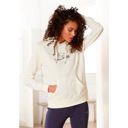 Kangaroos Hoodie wei&szlig; Gr. 40/42 f&uuml;r Damen. Mit Logodruck. Bequem. Nachhaltig.