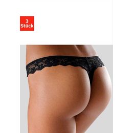PETITE FLEUR BY LASCANA String 2xwei&szlig;+1xschwarz Gr. 32/34 f&uuml;r Damen