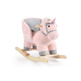Moni Pl&uuml;sch Schaukeltier Cookie WJ-6187, Schaukelpferd, Musikfunktion, bis 30 kg rosa