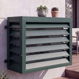 Verkleidung f&uuml;r Klimaanlage/W&auml;rmetauscher MCW-O43, Abdeckung Schutzgitter, Metall 73x97x38cm ~ gr&uuml;n
