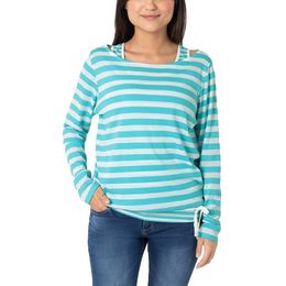 Timezone Pullover in Hellblau/ Wei&szlig; - 57% | Gr&ouml;&szlig;e S | Damen-pullover-cardigans