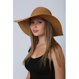 Lucky Bees Sonnenhut in Hellbraun - 75% | Damen-muetzen-caps