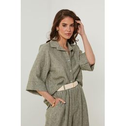Rodier Lin Leinen-Bluse in Khaki - 87% | Gr&ouml;&szlig;e L/XL | Damen-blusen
