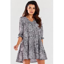 Awama Kleid in Wei&szlig;/ Schwarz - 70% | Gr&ouml;&szlig;e L/XL | Damen-kleider
