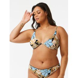 Rip Curl Bikini-Oberteil in Hellblau/ Hellbraun - 84% | Gr&ouml;&szlig;e S | Damen-bademode