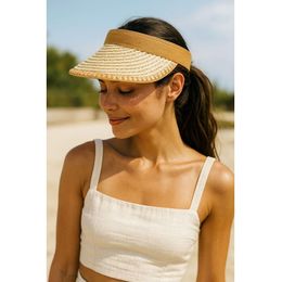 Lucky Bees Sonnenvisier in Beige/ Creme - 61% | Damen-muetzen-caps