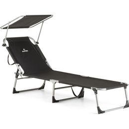 Outtec Sonnenliege, Schwarz, Textil, 1-Sitzer, 60x60x188 cm, Gartenm&ouml;bel, Gartenliegen