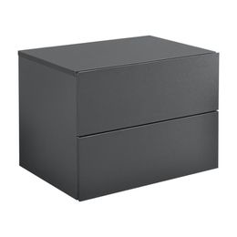 [en.casa] Wandregal, Dunkelgrau, Holzwerkstoff, 2 Schubladen, Rechteckig, 40x30x29 cm, Wohnzimmer, Regale, Wandregale
