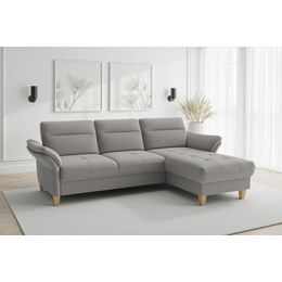 Sit & More Ecksofa SIT & MORE, B:230cm H:90cm T:164cmgrau, 100% Polyester, Wohnzimmer, Sofas, "Pamela, L-Form, B:230 cm", mit Federkern und Liegefl&auml;che aus
