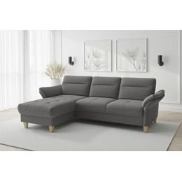 Sit & More Ecksofa SIT & MORE, B:230cm H:90cm T:164cmanthrazit, 100% Polyester, Wohnzimmer, Sofas, "Pamela, L-Form, B:230 cm", mit Federkern und Liegefl&auml;che aus