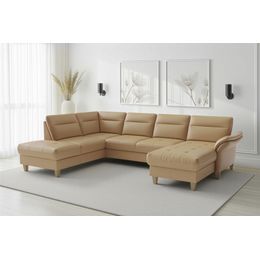 Sit & More Wohnlandschaft SIT & MORE, B:292cm H:90cm T:212cmcappuccino, Sofas, "Pamela, U-Form, B: 292 cm, Leder"
