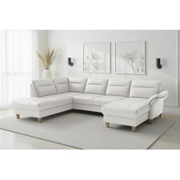 Sit & More Wohnlandschaft SIT & MORE, B:292cm H:90cm T:212cmreinwei&szlig;, Sofas, "Pamela, U-Form, B: 292 cm, Leder"