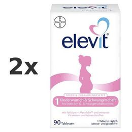 BAYER 2x Elevit 1 Kinderwunsch & Schwangerschaft Tabletten Set 90 St