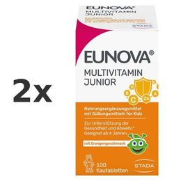 STADA 2x Eunova Junior Kautabletten m.Orangengeschmack Set 100 St