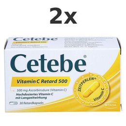 STADA 2x Cetebe Vitamin C Retardkapseln 500 mg 30 St