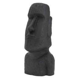 ECD Germany ECD-Germany Moai, Anthrazit, Kunststoff, 26x78x37 cm, Dekoration, Skulpturen & Dekoobjekte, Skulpturen