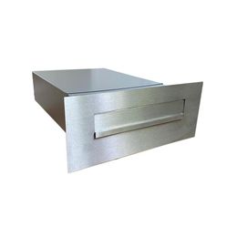 FLAT Design Edelstahl Durchwurfbriefkasten ohne Namensschild - T: 39-62 cm- BX-042