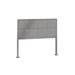 LEABOX 7er freistehende Briefkastenanlage in RAL 9007 (Fu&szlig;platten)...