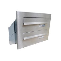 2er Edelstahl Durchwurfbriefkastenanlage - T: 33-50 cm - D-042