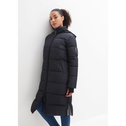 bonprix Daunenmantel mit recycelter Daune, schwarz, Gr.40, Vielseitiger Steppmantel mit Tragefunktion und seitlichen Rei&szlig;verschl&uuml;ssen, aus BIONIC-FINISH&reg; ECO