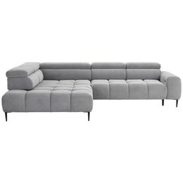 Welnova Ecksofa, Grau, Metall, 4-Sitzer, Ottomane links, L-Form, 300x216 cm, Fsc, Reach, Made in EU, Typenauswahl, Stoffauswahl, Hocker erh&auml;ltlich, Armteil rechts, Wohnzimmer, Sofas & Couches, Wohnlandschaften, Ecksofas