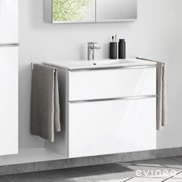 evineo ineo4 Unterschrank B: 80 cm, 2 Ausz&uuml;ge, mit Griff, f&uuml;r evineo ineo Waschtisch,, BE0201WH,