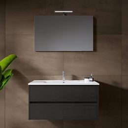 RIHO Porto Schrank mit Wave Waschtisch, mit Spiegel Wave B: 101,5 cm, F014009DP5+W018008005+F014016ALU+204927, Wave