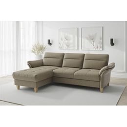 Sit & More Ecksofa SIT & MORE, B:230cm H:90cm T:164cmsavannah, 100% Polyester, Wohnzimmer, Sofas, "Pamela, L-Form, B:230 cm", mit Federkern