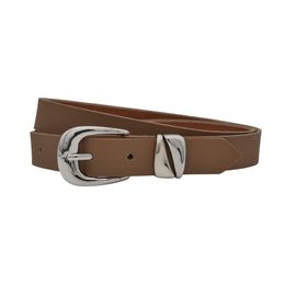 AnnaMatoni Damen Lederg&uuml;rtel "AnnaMatoni AnnaMatoni Damen Lederg&uuml;rtel 2,5 cm breit mit"taupe 680, Gr. 80, 100% Leder, G&uuml;rtel