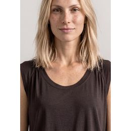 Street One Damen Shirttopschwarz coffee, Gr. 34, unifarben, Stoff, 95% Viskose, 5% Elasthan, Tops, aus stretchigem Viskosematerial