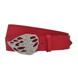 AnnaMatoni Damen Lederg&uuml;rtel "AnnaMatoni AnnaMatoni Damen Leder G&uuml;rtel mit eleganter", rot, Gr. 80, 100% Leder, G&uuml;rtel