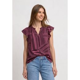 Street One Damen Shirtbluse, lila, Gr. 34, gestreift, Stoff, 100% Viskose, Blusen, aus softer Viskose