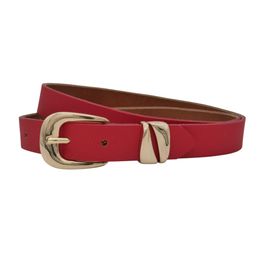 AnnaMatoni Damen Lederg&uuml;rtel "AnnaMatoni AnnaMatoni Damen Lederg&uuml;rtel 2,5 cm breit mit"rot 350, Gr. 80, 100% Leder, G&uuml;rtel