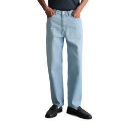 Marc O'Polo Herren Tapered-fit-Jeans "aus reiner Bio-Baumwolle"bright blau, Gr. 33, MARC O'POLO DENIM, unifarben, Obermaterial: 100% Baumwolle, Jeans