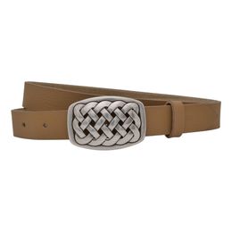 AnnaMatoni Damen Lederg&uuml;rtel "AnnaMatoni Damen Leder G&uuml;rtel 2,5cm Breit echt Leder G&uuml;rtel Made"beige 130, Gr. 95, 100% Leder, G&uuml;rtel
