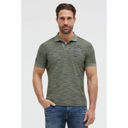 CAMP DAVID Herren Poloshirt, gr&uuml;n, Gr. S, bedruckt, bestickt, gestreift, Web, Material: 100% Baumwolle, Shirts, aus Baumwolle