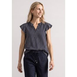 Street One Damen Shirtbluse, blau, Gr. 36, gestreift, Stoff, 100% Viskose, Blusen, aus softer Viskose
