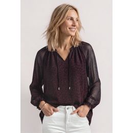 Street One Damen Langarmbluserustic rouge, Gr. 34, Chiffon, Obermaterial: 100% Polyester, Futter: 100% Modal, Blusen, mit Chiffon-Layer