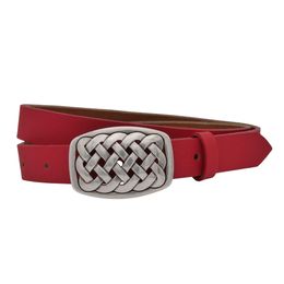 AnnaMatoni Damen Lederg&uuml;rtel "AnnaMatoni Damen Leder G&uuml;rtel 2,5cm Breit echt Leder G&uuml;rtel Made"rot 350, Gr. 85, 100% Leder, G&uuml;rtel