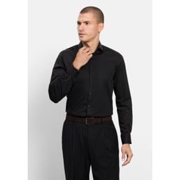 OLYMP Herren Businesshemd "OLYMP Level Five, Body Fit, Royal Kent mit extra langem Arm", schwarz, Gr. 44, 97% Baumwolle, 3% Elastolefin, Hemden