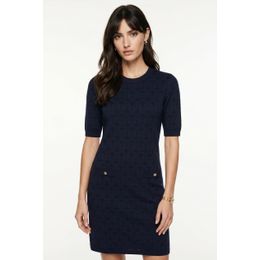 JOOP! JOOP Damen Strickkleid "Kulana"dunkelblau, Gr. 44, clean, unifarben, Strick, Obermaterial: 84% Viskose, 16% Polyester, Kleider, mit Markenlogomuster