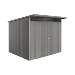 BioHort Ger&auml;tehaus 'AvantGarde Eco' Gr. A6 quarzgrau-metallic 260 x 260 cm mit Doppelt&uuml;r