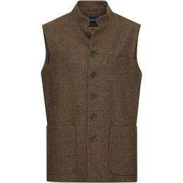 Highmoor Fischgrat-Tweedweste mit Taschen Braun (Gr&ouml;&szlig;e: 56)