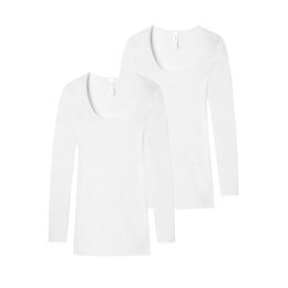 Schiesser Damen Longsleeve Feinripp - Luxury 2er Pack