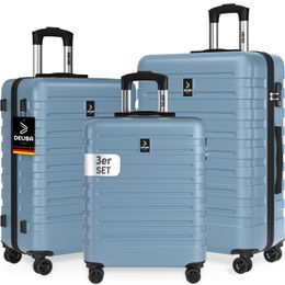 Deuba Hartschalenkoffer New York Set 3-tlg Pastellblau Rollen 360o ABS