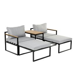 Greemotion Loungem&ouml;belset 'Retiro' f&uuml;r 4 Personen Aluminium