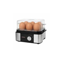 Gastroback 42803 Easycook 6 Eierkocher (6 Eier Kapazit&auml;t, 400 W, drei H&auml;rtegrade gleichzeitig, akustisches Signal, Pochier- &; D&auml;mpfeinsatz)
